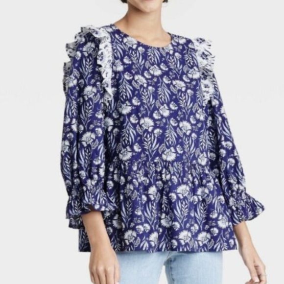 Universal Thread | Tops | Universal Thread Indian Cotton Boho Ruffle ...